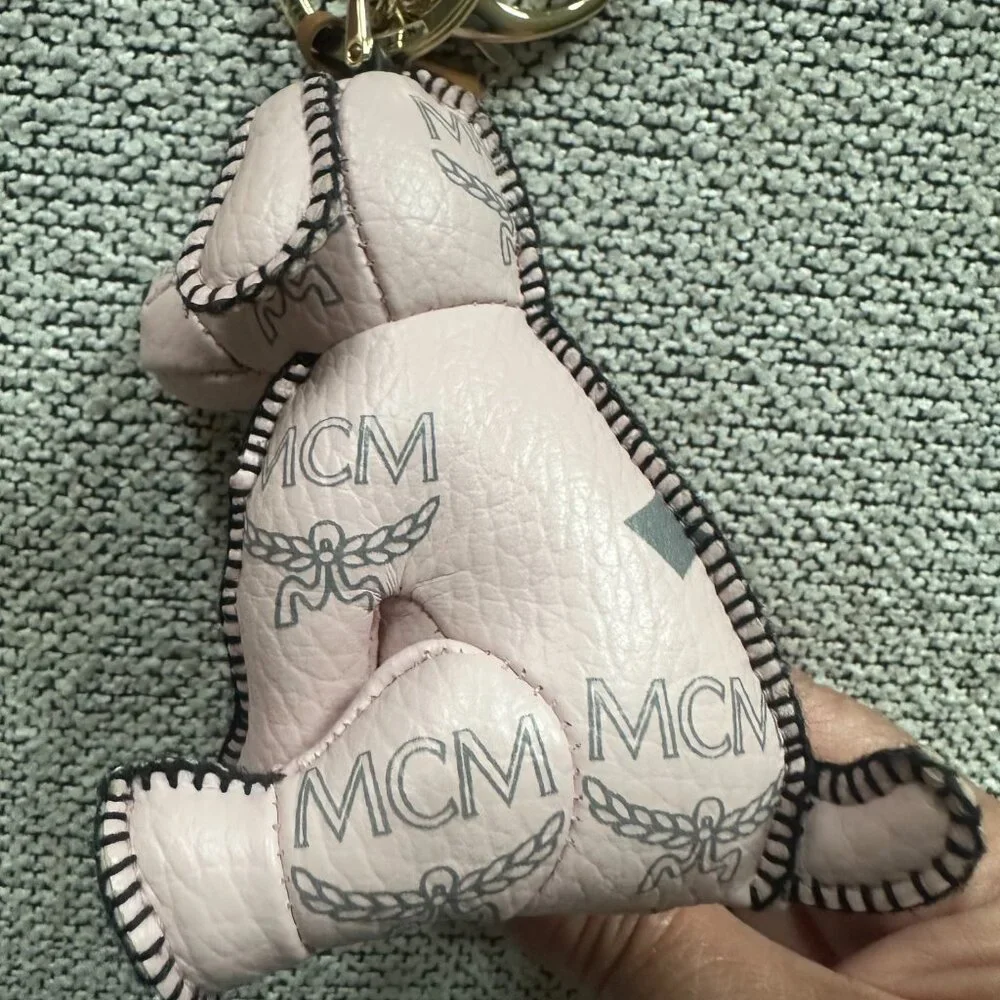 MCM | Bags | Mcm Pink Dog Leather Bag Charm Keychain New | Poshmark